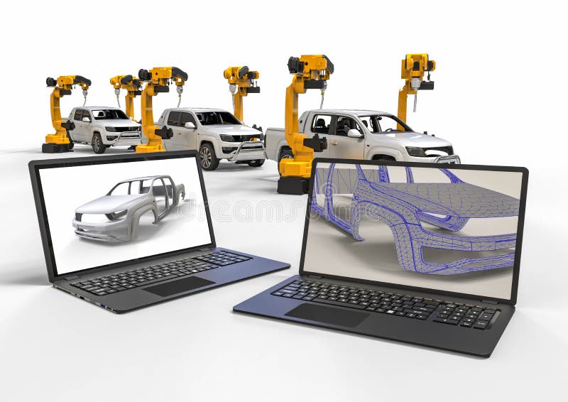 Automotive Manufacturing Business. Automatic Assembly Line Stock ...