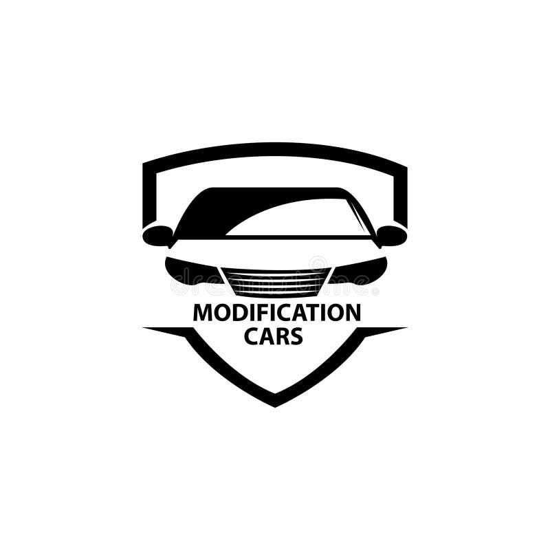 Automotive Modification Car Shiled Logo Design Vector Illustration ...