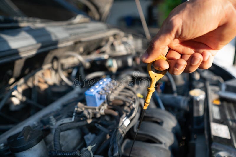 Automotive Oil Level Gauge.soft Focus Stock Photo - Image of ...