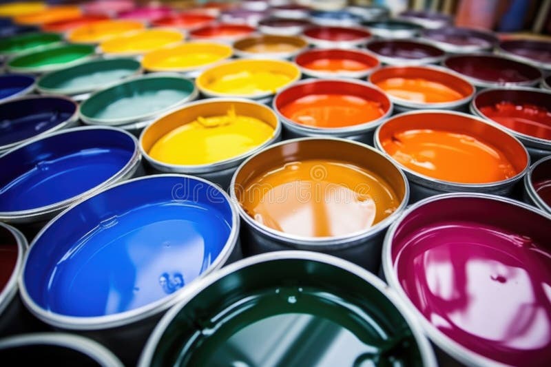 Automotive Paint Cans in a Variety of Colors Stock Illustration ...
