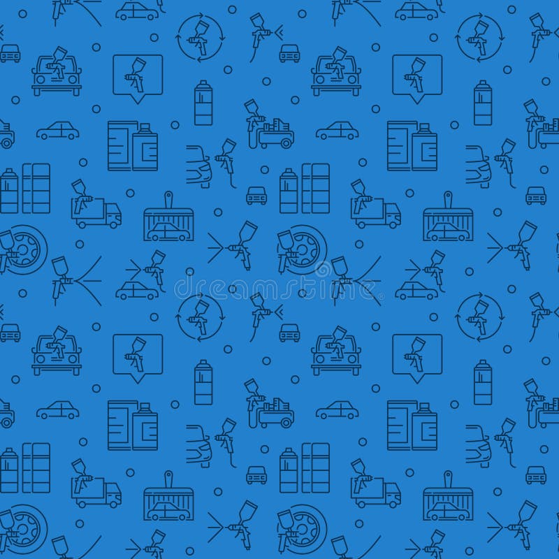 Automotive Paint Vector Auto Paint Spray Blue Outline Seamless Pattern ...