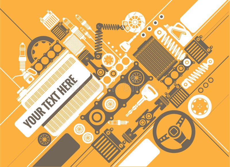 Automotive Parts Background. Vector Illustration Decorative Design ...