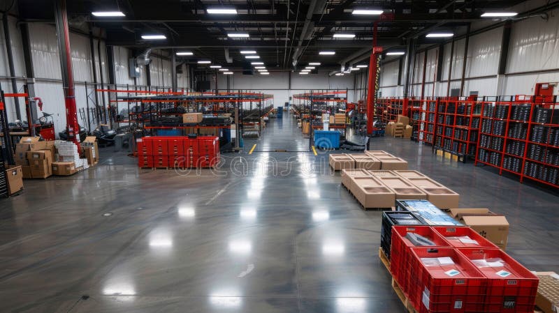 Automotive Parts Distribution Warehouse Stock Illustration ...