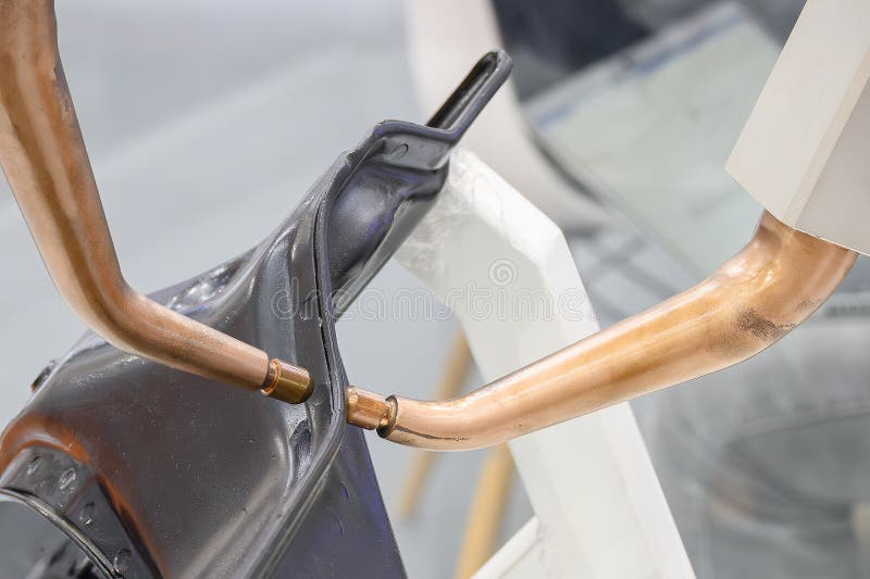 The Automotive Parts Spot Welding Process by Robotic System Stock Image ...