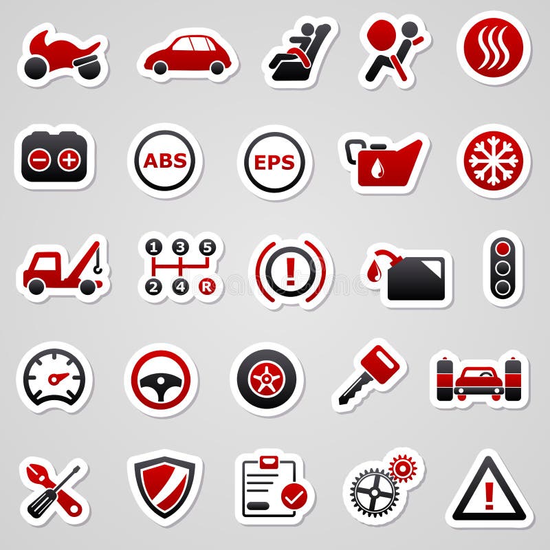 Automotive red stickers stock vector. Illustration of bodywork - 35322998