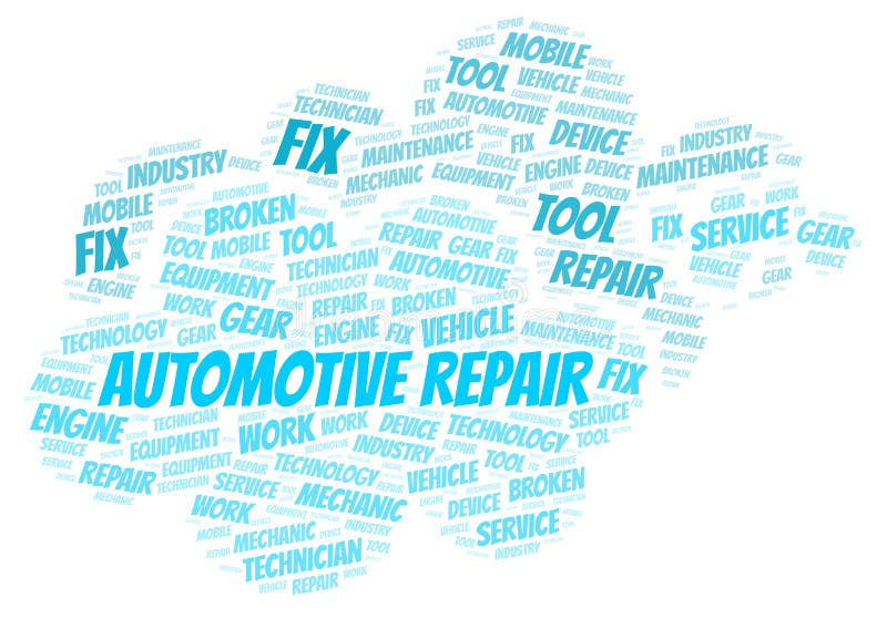 Automotive Service Counter Word Cloud. Stock Illustration ...