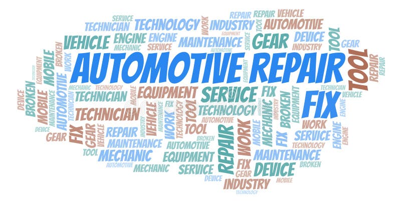 Automotive Service Counter Word Cloud. Stock Illustration ...