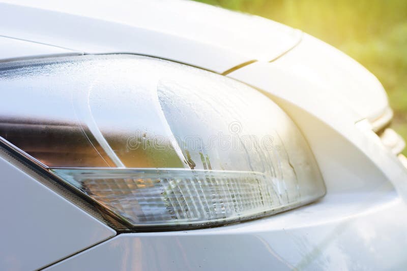 Automotive`s Front Light System with Light Stock Image - Image of ...