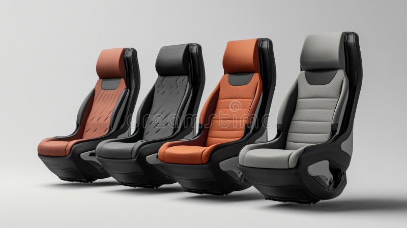 Modern Automotive Seats Showcasing Diverse Designs and Colors for ...