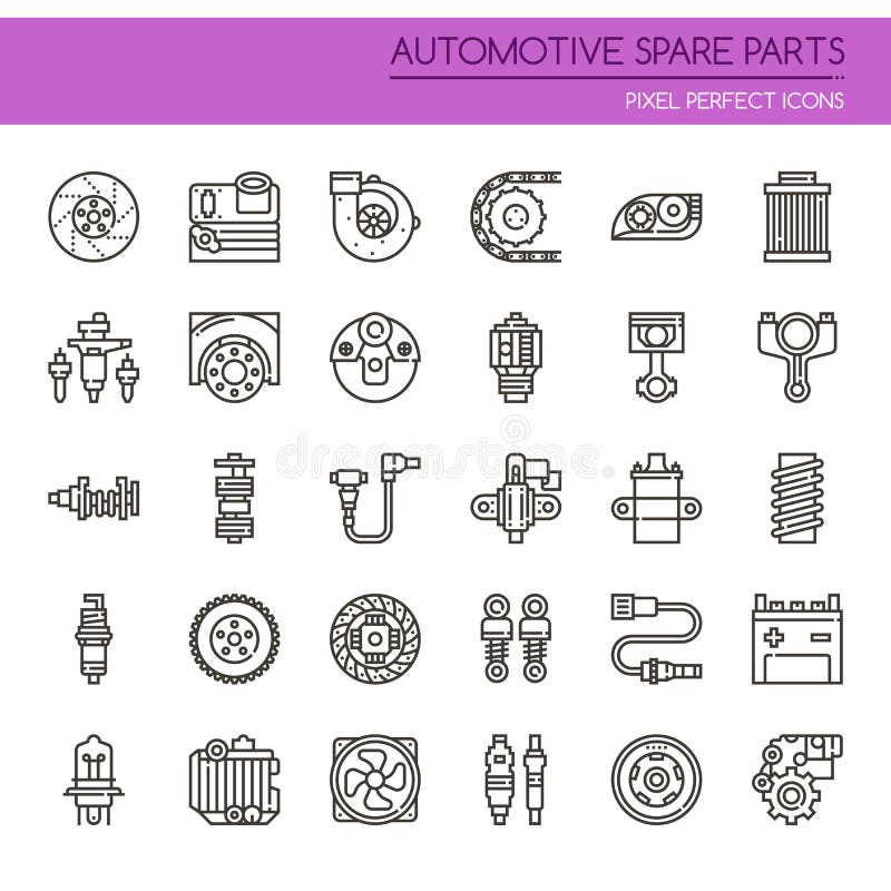 Automotive Spare Part Elements Stock Vector - Illustration of repair ...