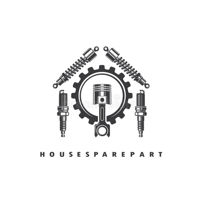 Automotive Sparepart House Icon Vector Concept Design Template Stock ...