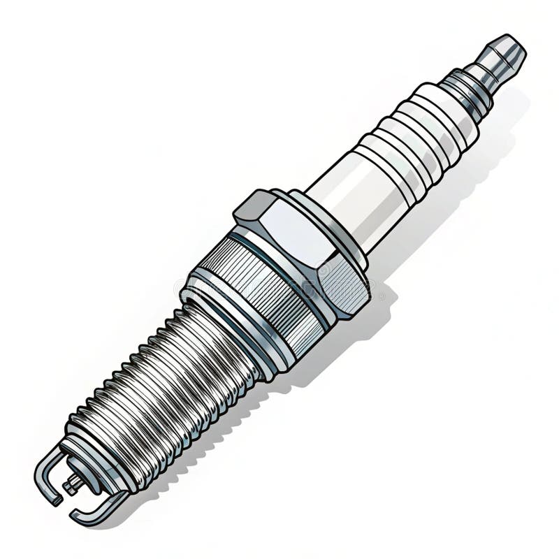 Automotive Spark Plug Vector Illustration Isolated on White Background ...