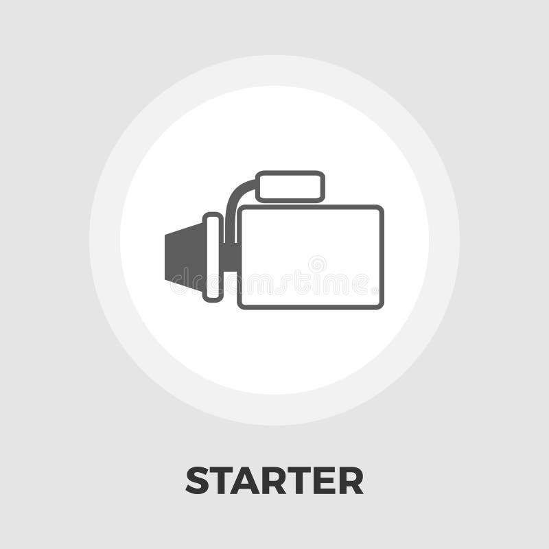Automotive Starter Flat Icon Stock Vector - Illustration of ...