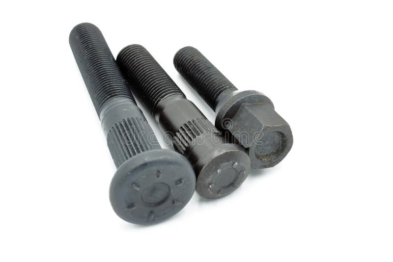 Automotive Stud of Different Sizes and Measures on a White Background ...