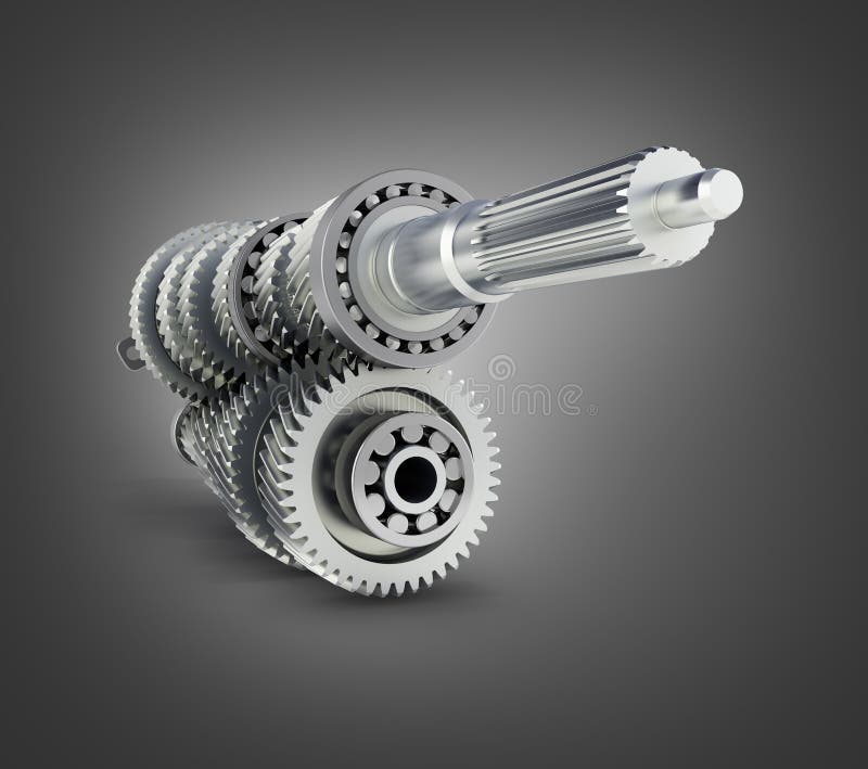 Automotive Transmission Gearbox Gears Inside on Black Gradient ...
