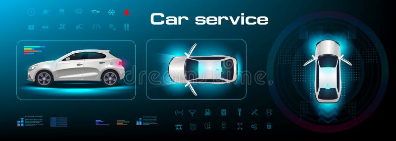 Automotive User Interface. Autonomous Vehicle Control System. Car with ...
