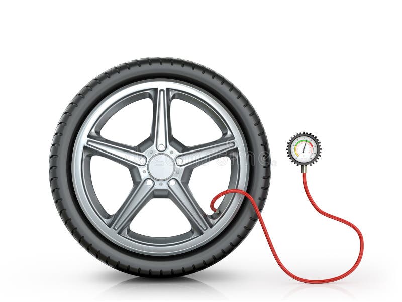 Automotive Wheel with a Pressure Sensor Stock Illustration ...