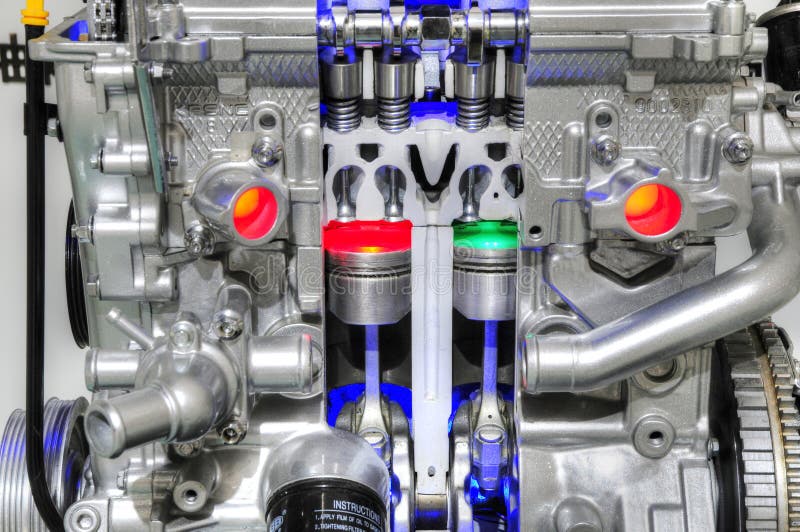 Automotor mit Kolben stockfoto. Bild von kolben, leistung - 15289236