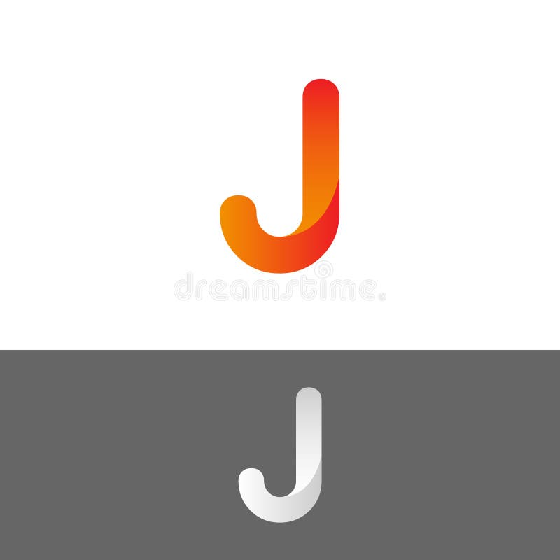 Abstract Orange Color J Letter Logo Vector Stock Illustration ...