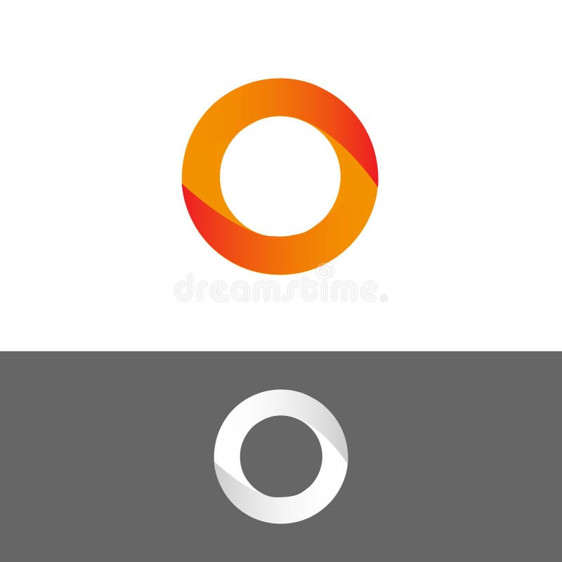 Abstract Orange Color O Letter Logo Vector Stock Illustration ...