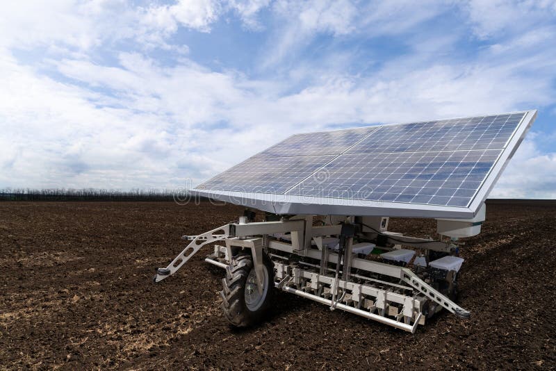 Autonomous Agricultural Machine Uses Solar Energy Stock Photo - Image ...