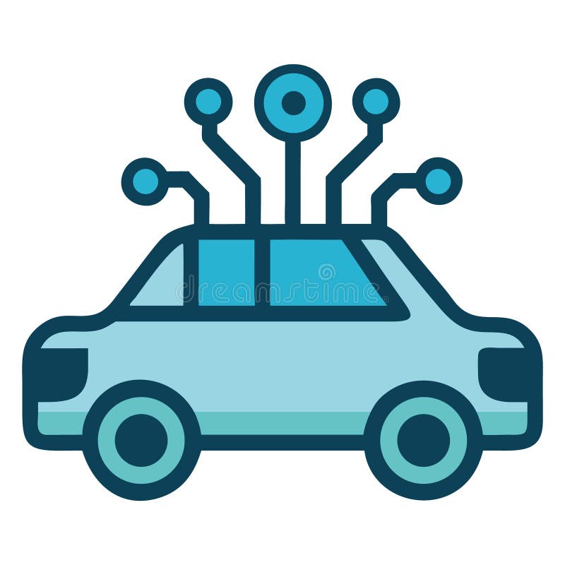Autonomous AI Car Technology Concept Stock Illustration - Illustration ...