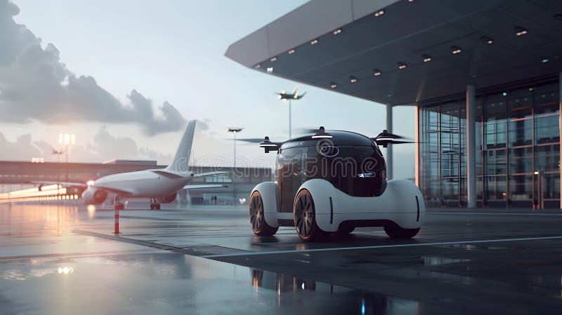 Autonomous Airport Logistics Automation Stock Illustration ...