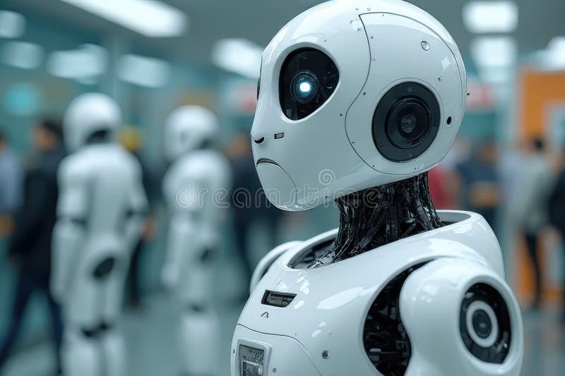 Autonomous Assist Robot in daily Tasks Stock Illustration ...