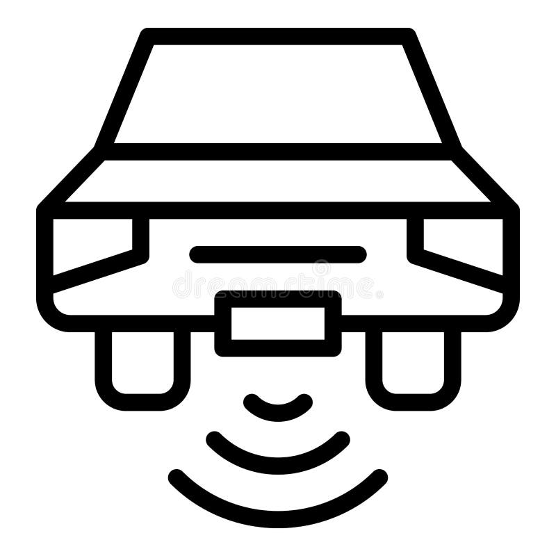 Autonomous Auto Icon, Outline Style Stock Vector - Illustration of ...