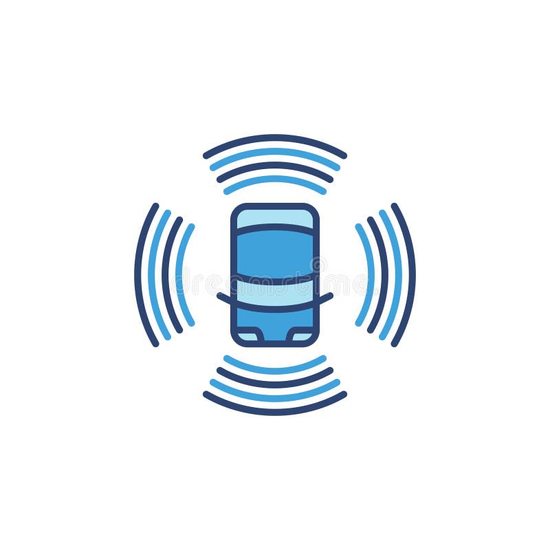 Self-driving Car Chip Line Icon. Autopilot Vector Sign Stock Vector ...