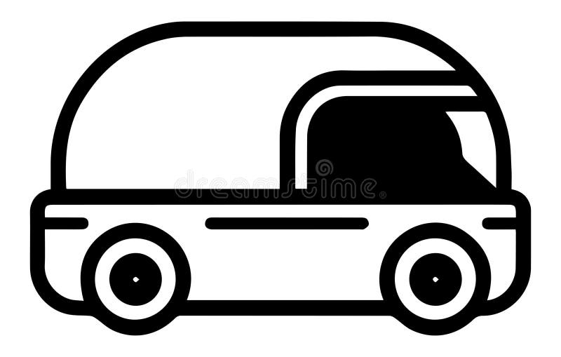 Autonomous Automobile Linear Icon. Self Driving Car Vector Concept ...