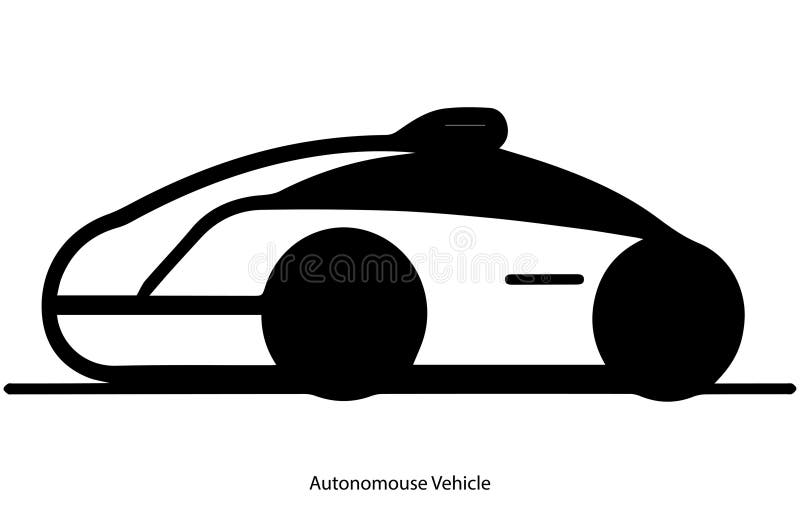 Autonomous Automobile Linear Icon. Self Driving Car Vector Concept ...