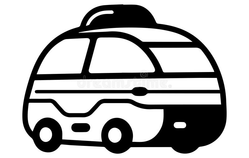 Autonomous Automobile Linear Icon. Self Driving Car Vector Concept ...