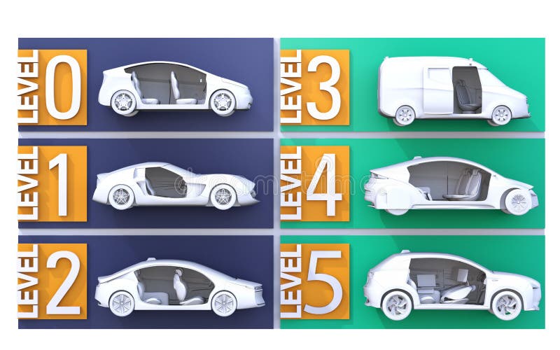 Autonomous Car Classification of Level 5 Stock Illustration ...