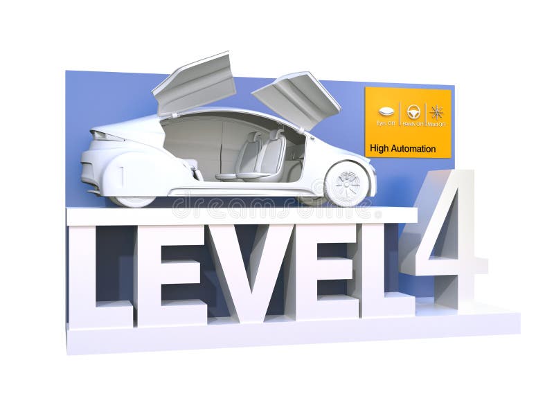 Autonomous Car Classification of Level 4 Stock Illustration ...