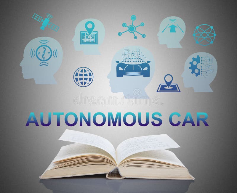 Autonomous Car Concept Above a Book Stock Photo - Image of futuristic ...