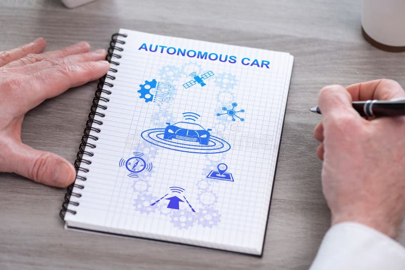 Autonomous Car Concept on a Notepad Stock Photo - Image of internet ...
