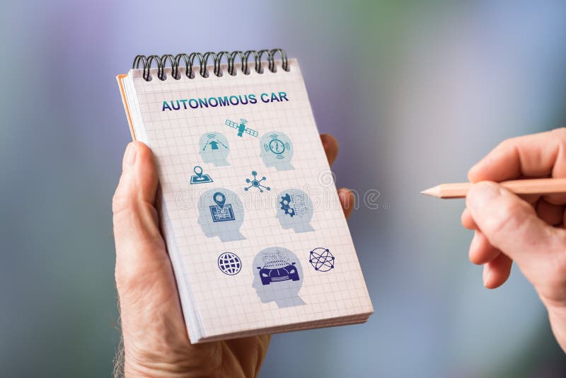 Autonomous Car Concept on a Notepad Stock Photo - Image of smart ...