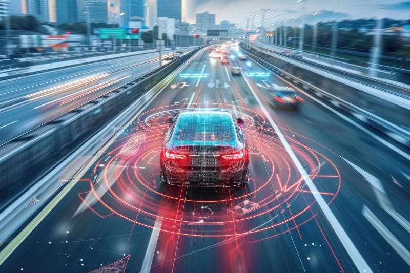 Autonomous Car Driving on the Road with AI Self-driving Technology ...