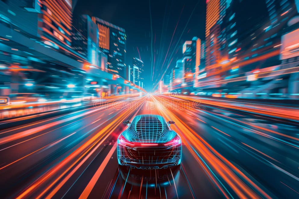 Autonomous Car Driving on the Road with AI Self-driving Technology ...