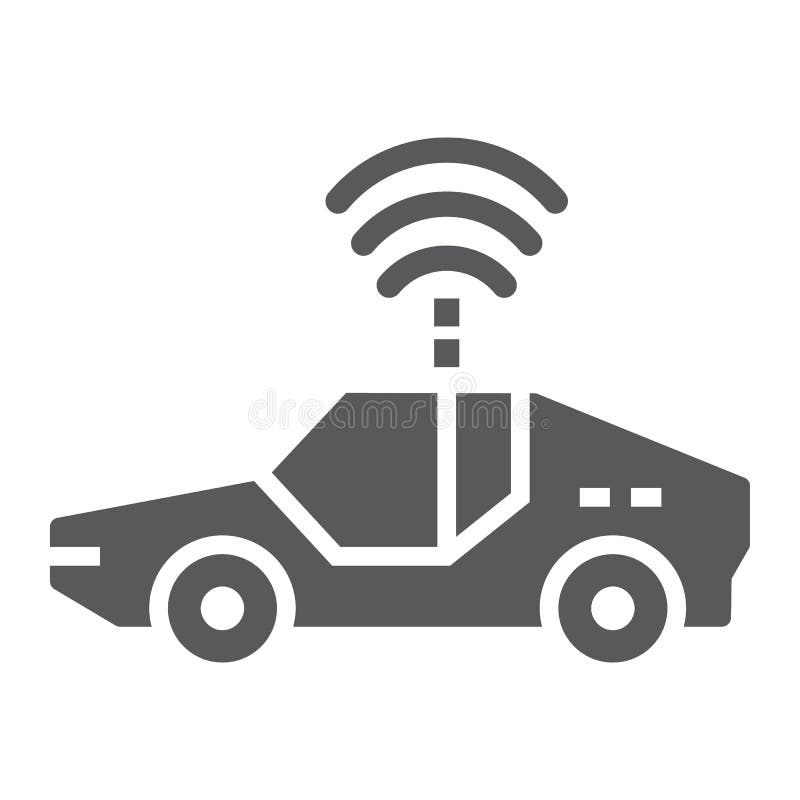 Autonomous Car Glyph Icon, Technology and Future Car, Self Driving Sign ...