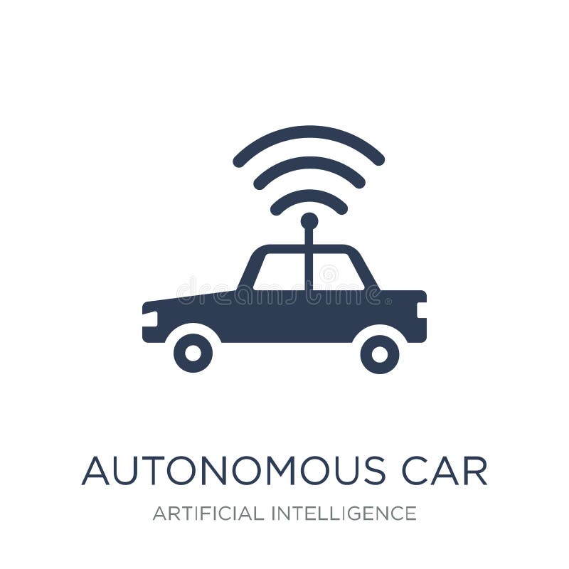 Driverless Autonomous Car Icon. Trendy Modern Flat Linear Vector Stock ...