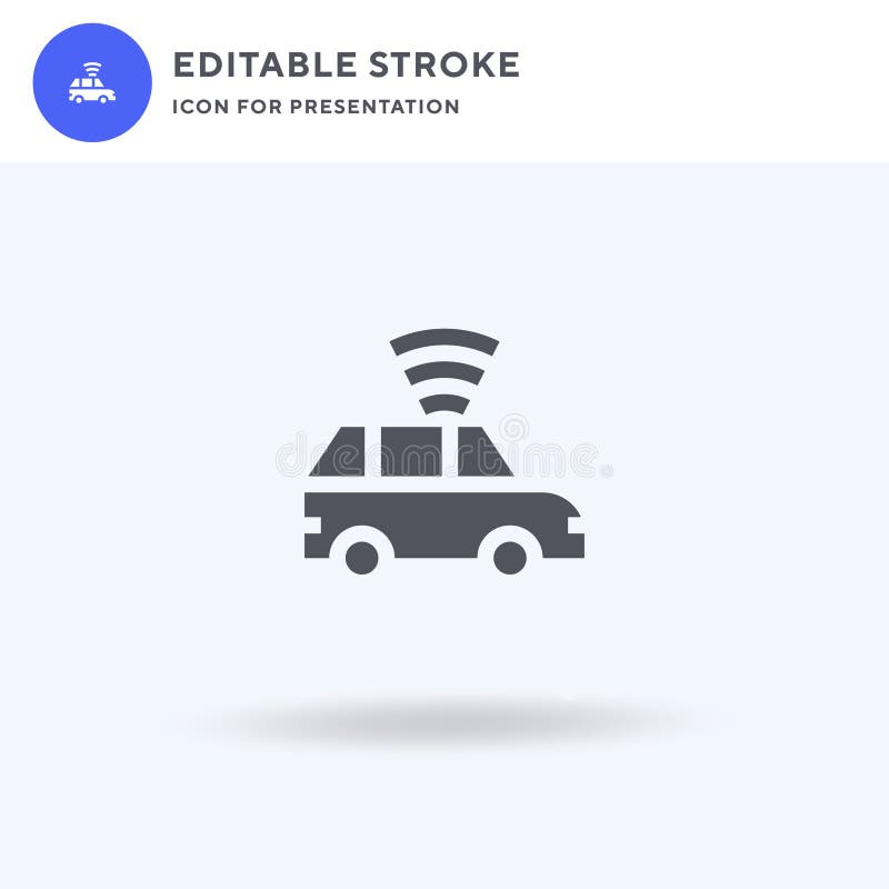 Autonomous Car Icon Vector, Filled Flat Sign, Solid Pictogram Isolated ...