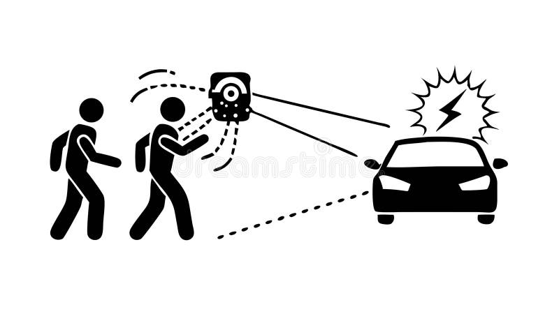 Autonomous Car Interaction. Smart Vehicle and Human Connection. Vector ...