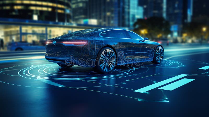 Autonomous Car Sensor System Concept for Vehicle Safety.ai Generative ...