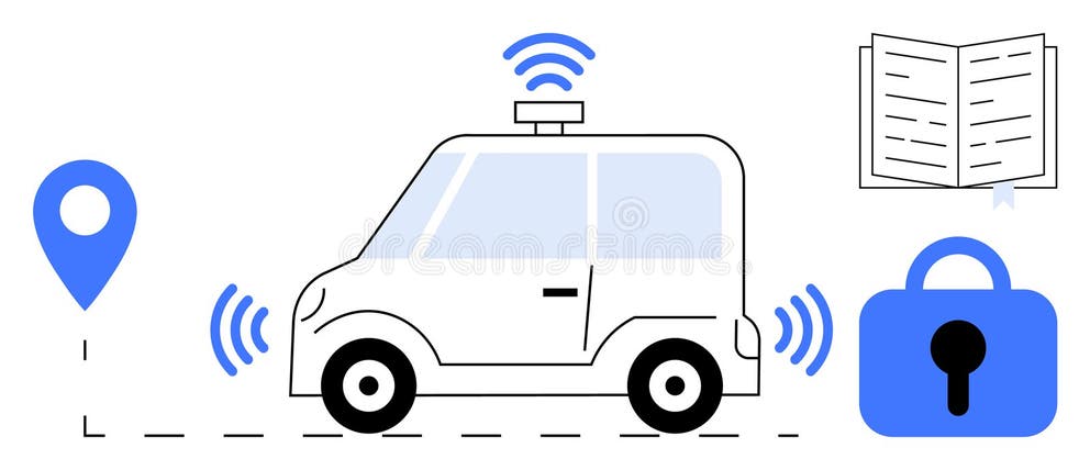 Autonomous Car Technology with Connectivity GPS Security and Data ...