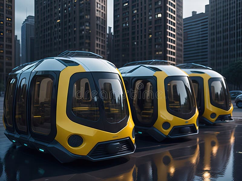 Autonomous City Transport System with Selfd. Ai Generative Stock ...