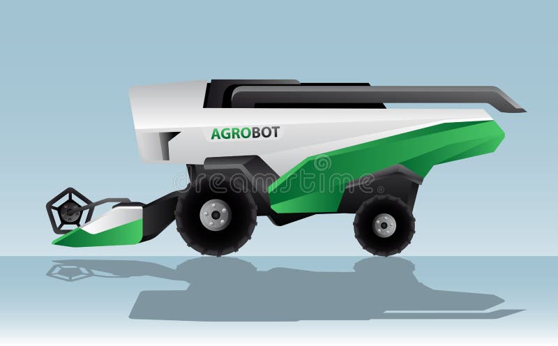 Autonomous Combine Harvesters with Drone Stock Photo - Image of ...