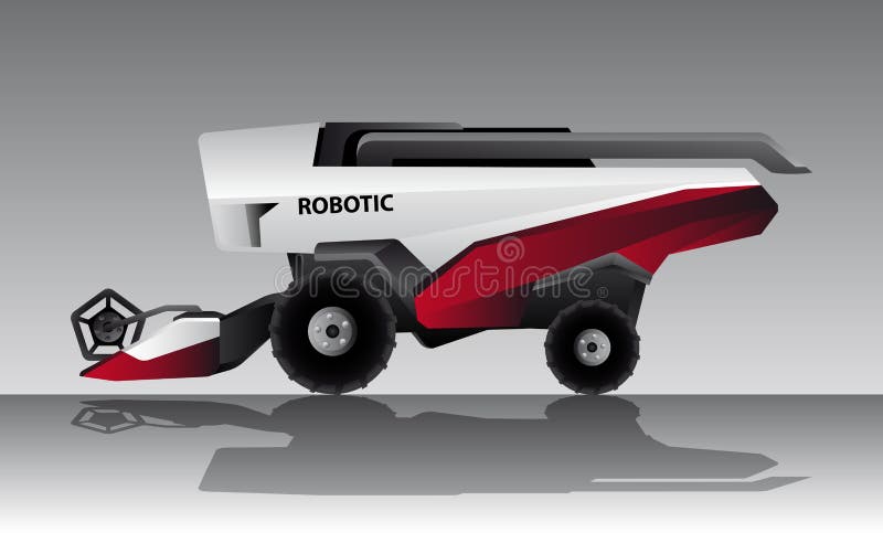 Autonomous Combine Harvester. Stock Vector - Illustration of technology ...