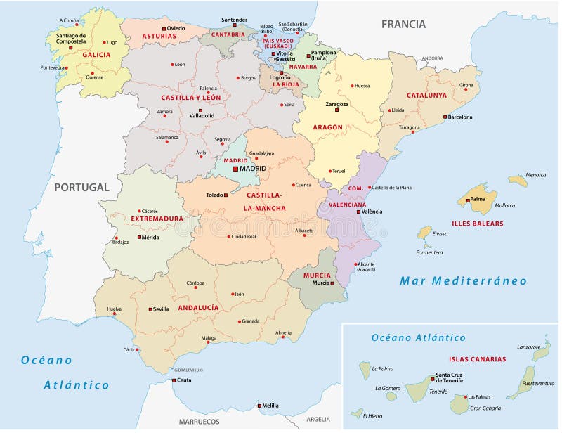Autonomous Communities of Spain Stock Vector - Illustration of aragon ...